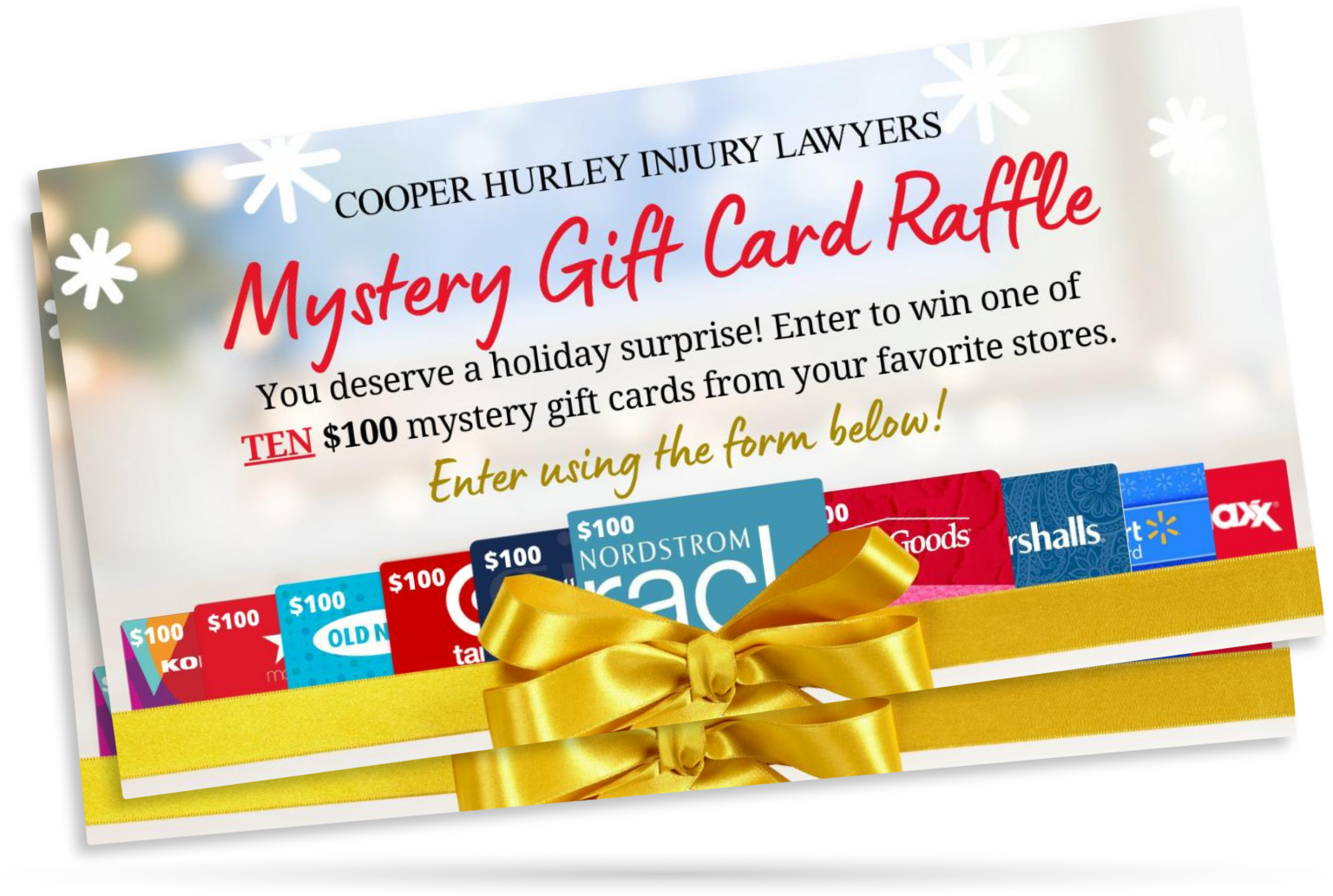 Mystery Raffle - Cooper Hurley Injury Lawyers